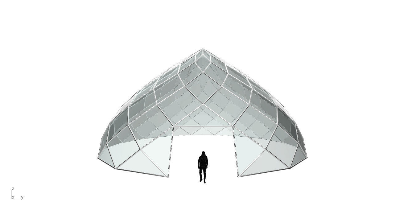Pointed Dome with Door Opening and enclosure Panels 3D model | CGTrader