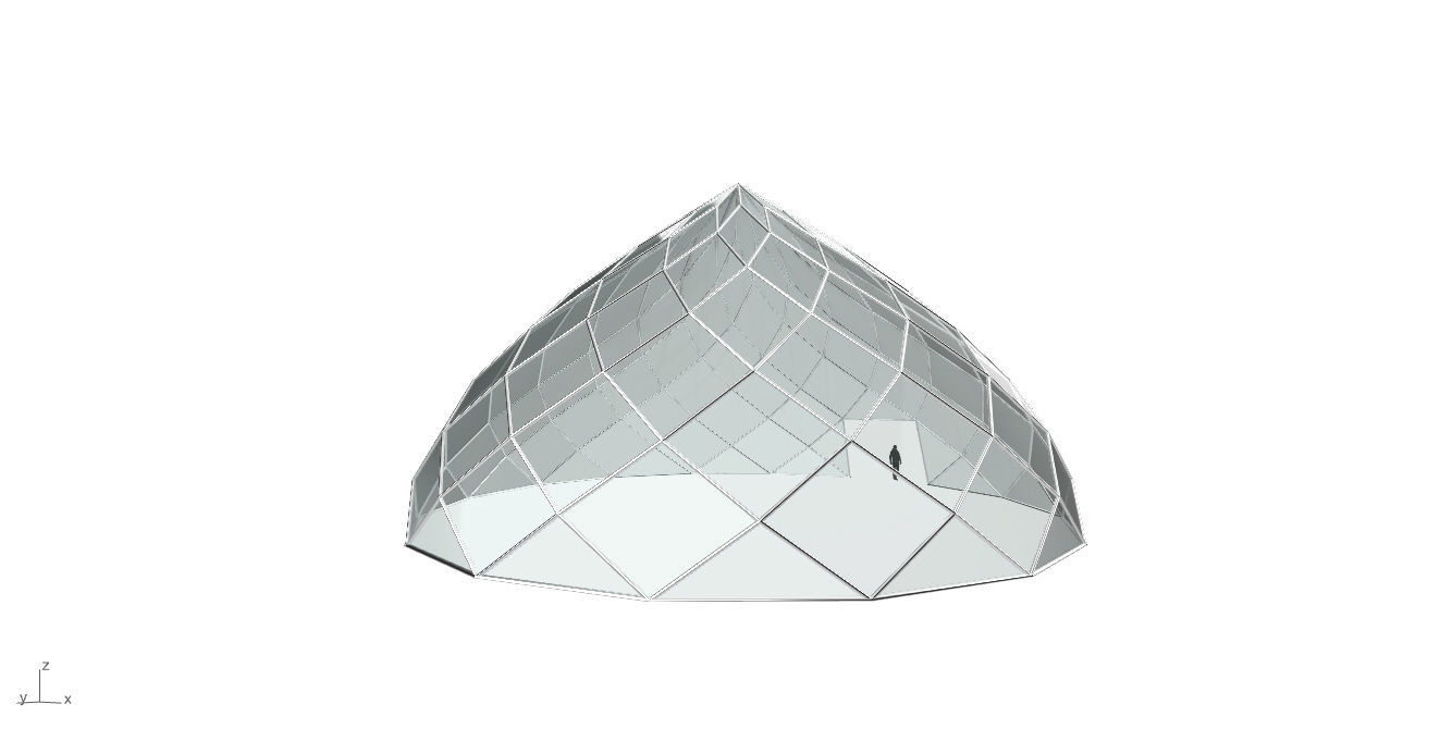 Pointed Dome with Door Opening and enclosure Panels 3D model | CGTrader