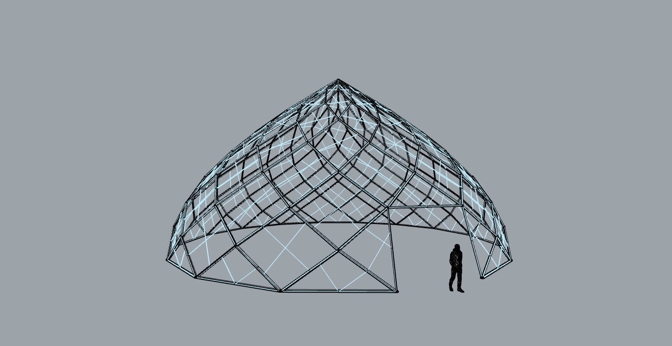 Pointed Dome with Door Opening and enclosure Panels 3D model | CGTrader