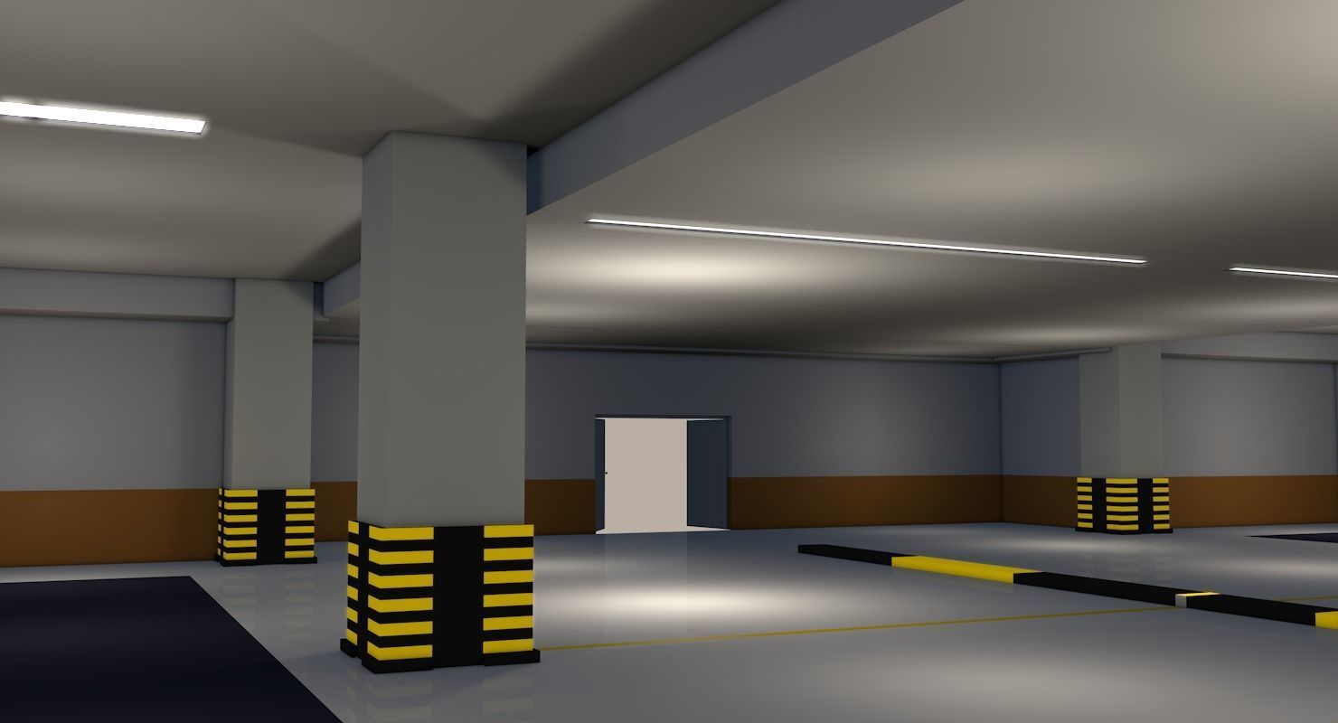 3D model Parking Underground Low Poly VR / AR / low-poly | CGTrader