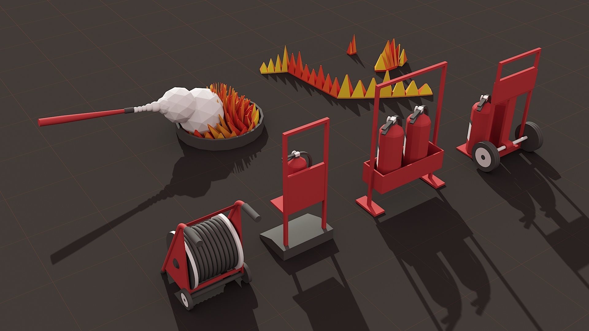 3D model FIRE LOW POLY PACK VR / AR / low-poly | CGTrader