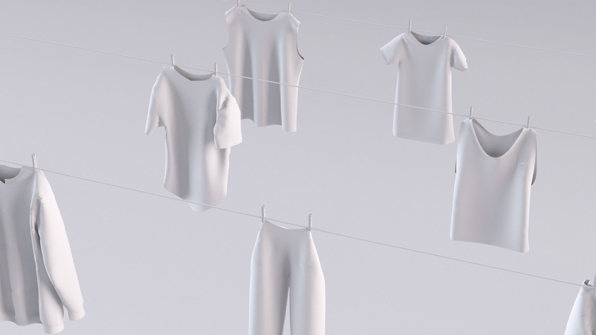 16 clothes hanging collection 3D model | CGTrader