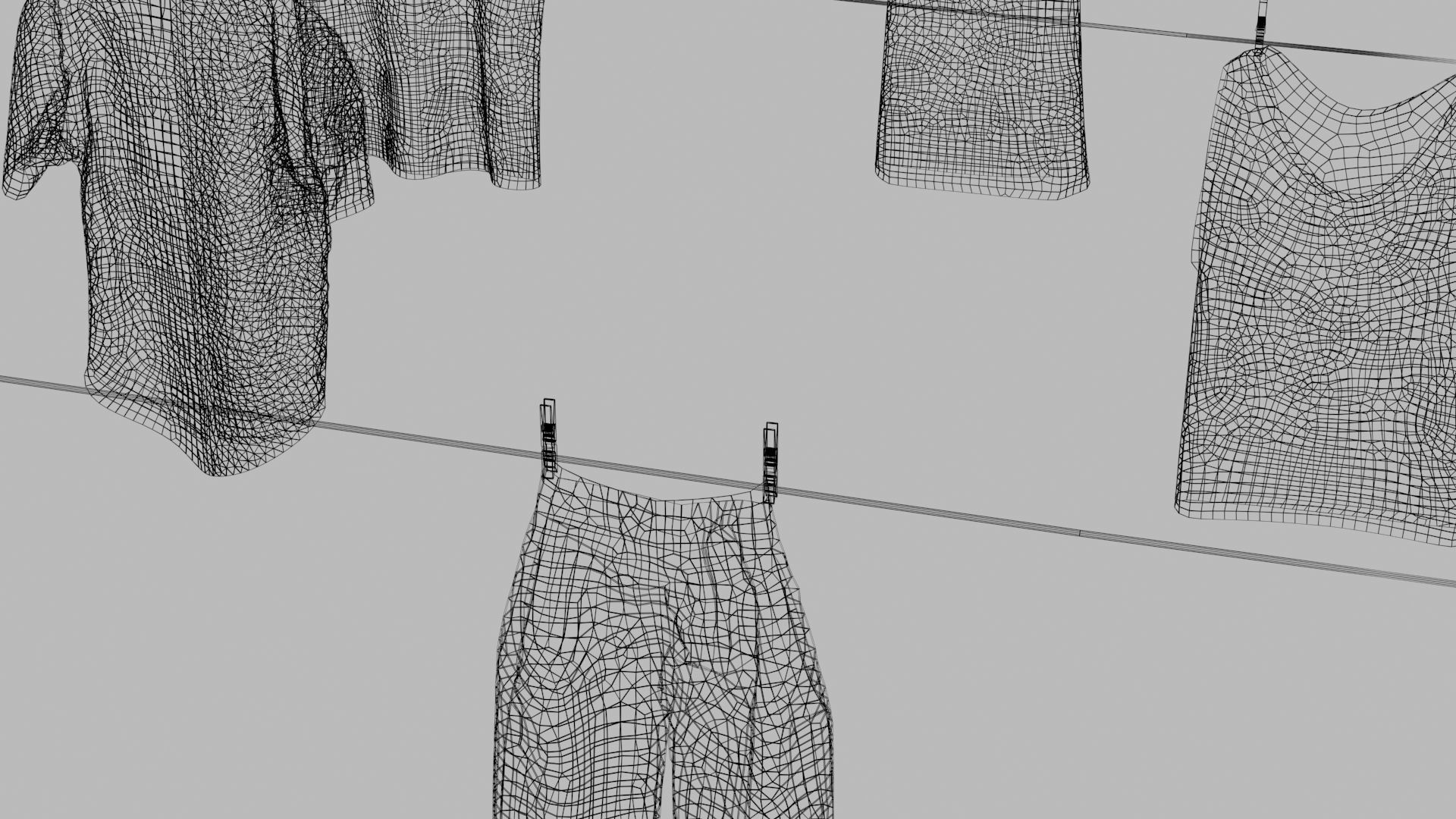 16 clothes hanging collection 3D model | CGTrader