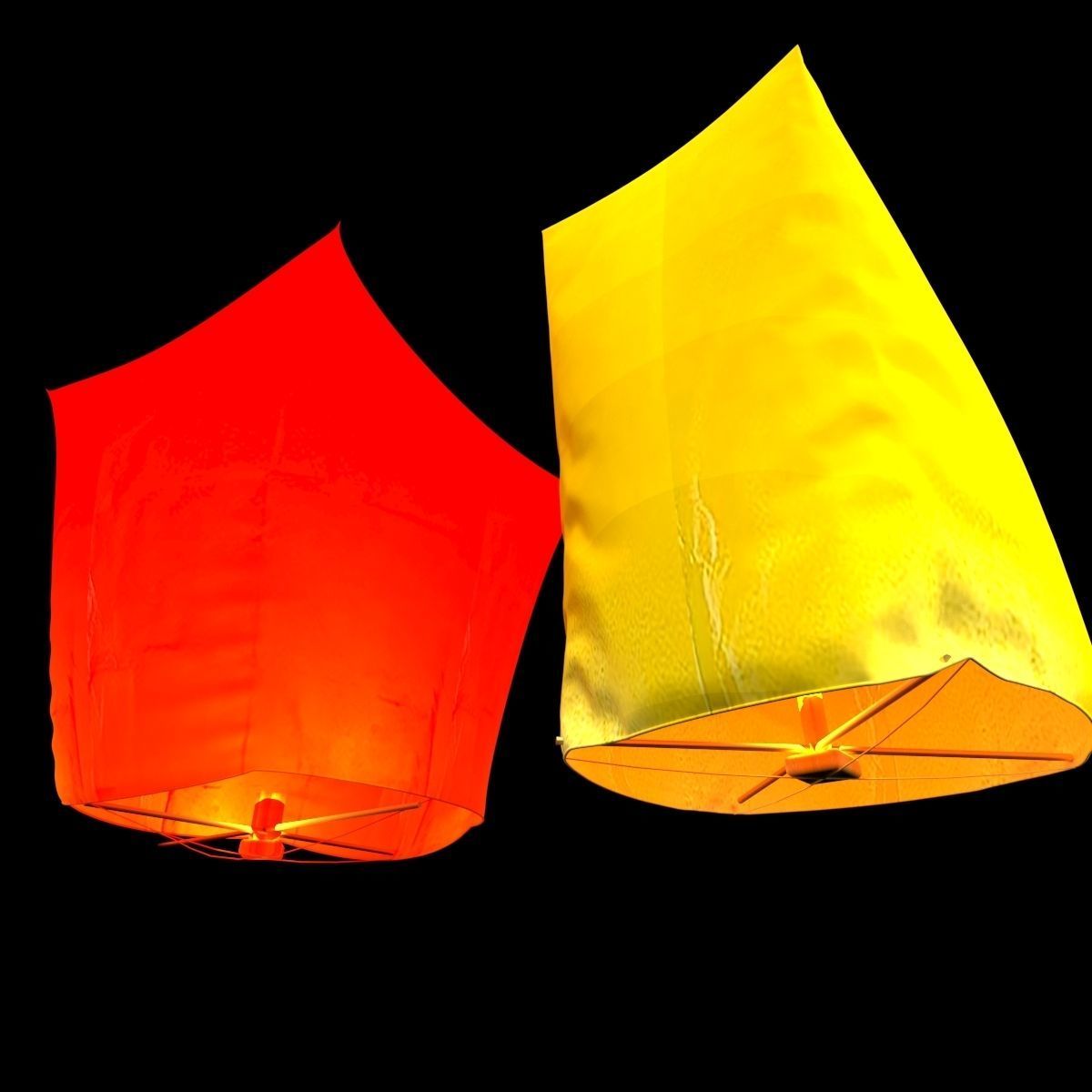 Chinese sky lantern 3D model | CGTrader