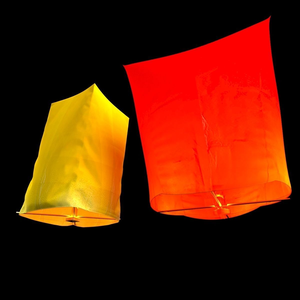 Chinese sky lantern 3D model | CGTrader