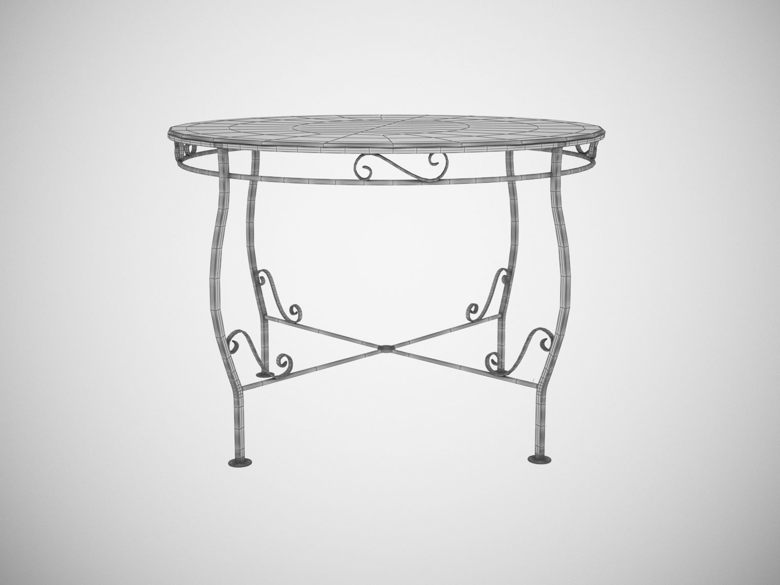 Vintage Wrought Iron Table 3D model | CGTrader