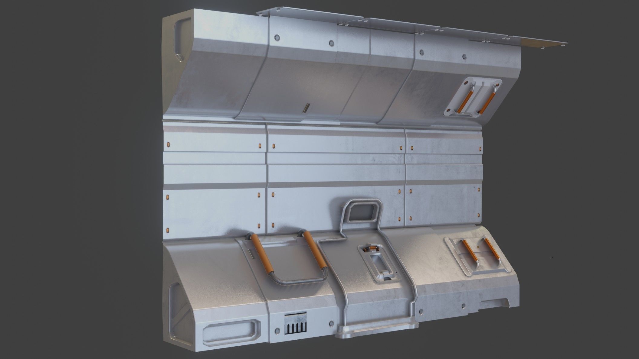 3D model Low poly Sci-fi Modular environment pack VR / AR / low-poly ...