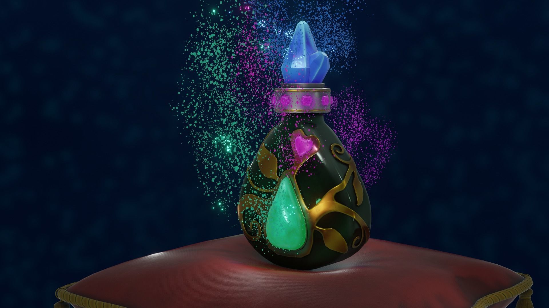 3D model Flask with magic potion VR / AR / low-poly | CGTrader
