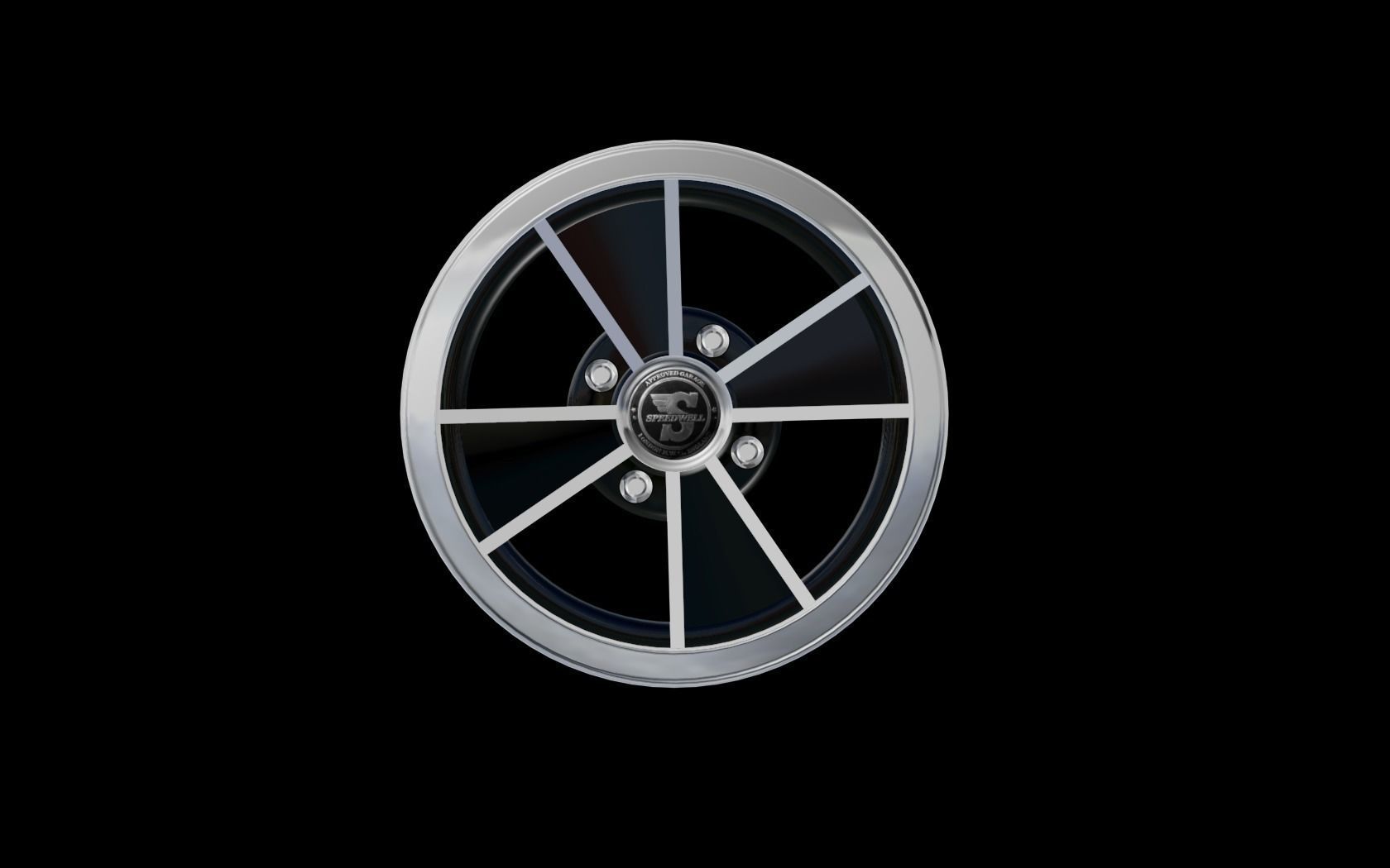 3D model Rare 4 spoke British Light-alloy rims SpeedWell BRM Classic VR ...