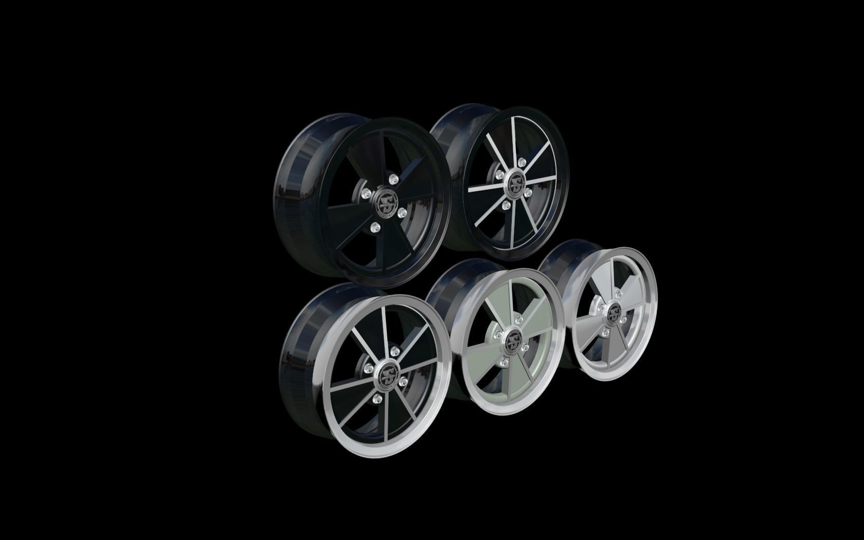 3D model Rare 4 spoke British Light-alloy rims SpeedWell BRM Classic VR ...