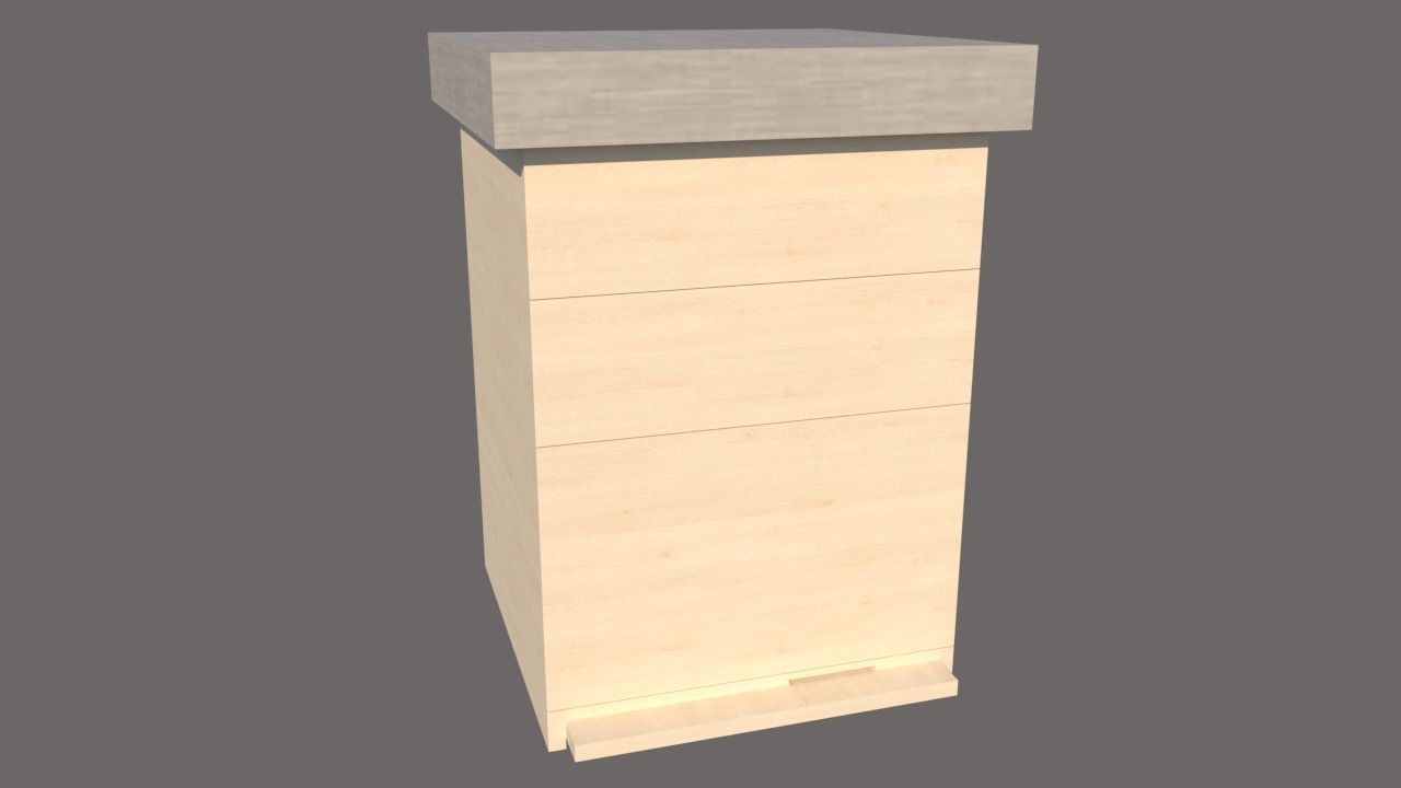 Beehive wooden box 3D model | CGTrader