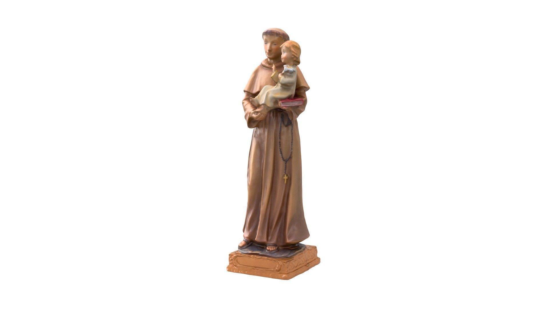 3D model Statue - Saint Anthony Painted VR / AR / low-poly | CGTrader