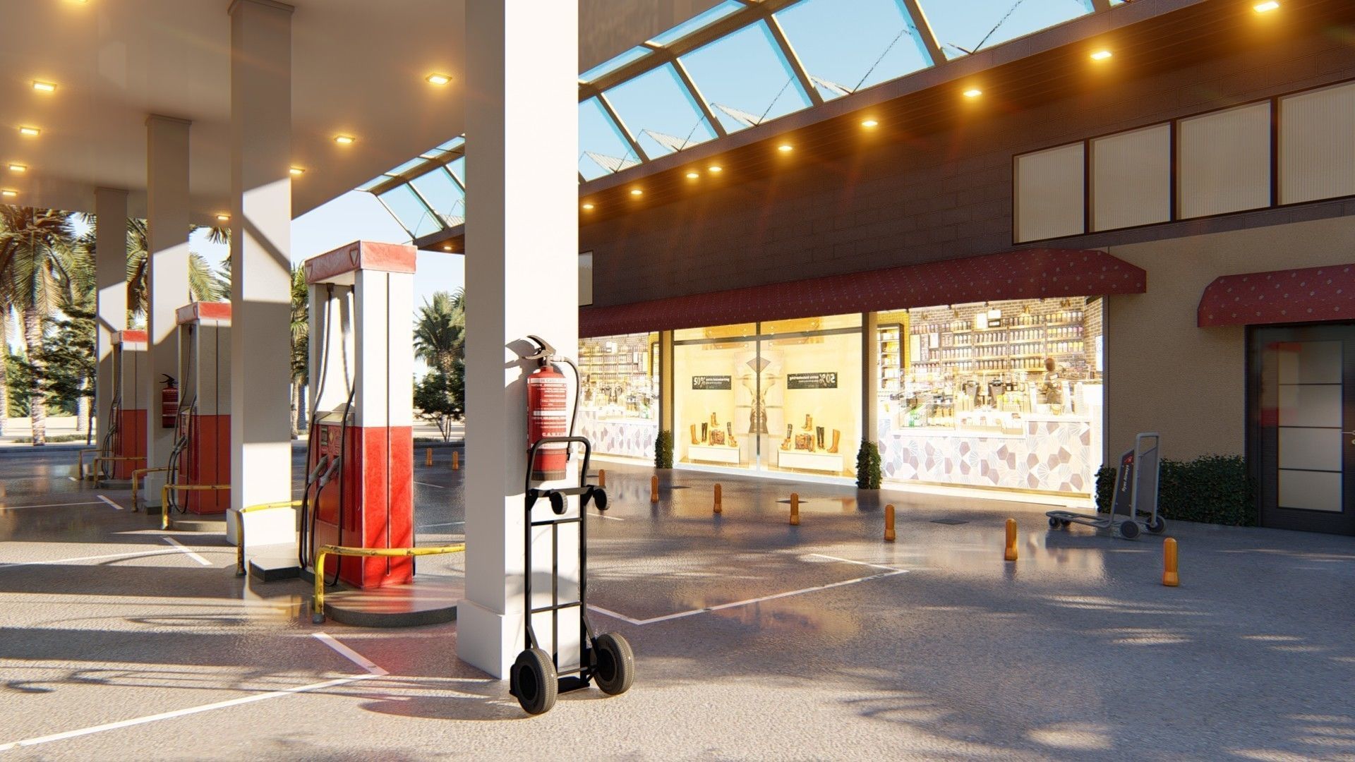 Gas station 3D model | CGTrader