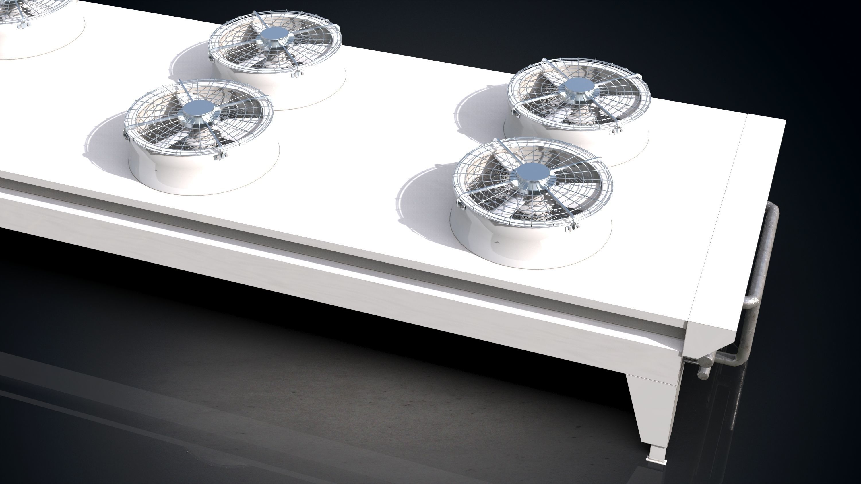 Chiller stainless steel table with three pots 3D model | CGTrader