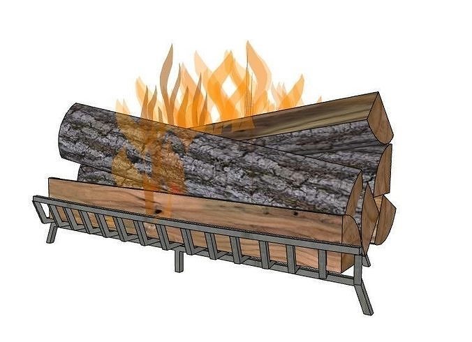 Fire Logs and Grate 3D model | CGTrader