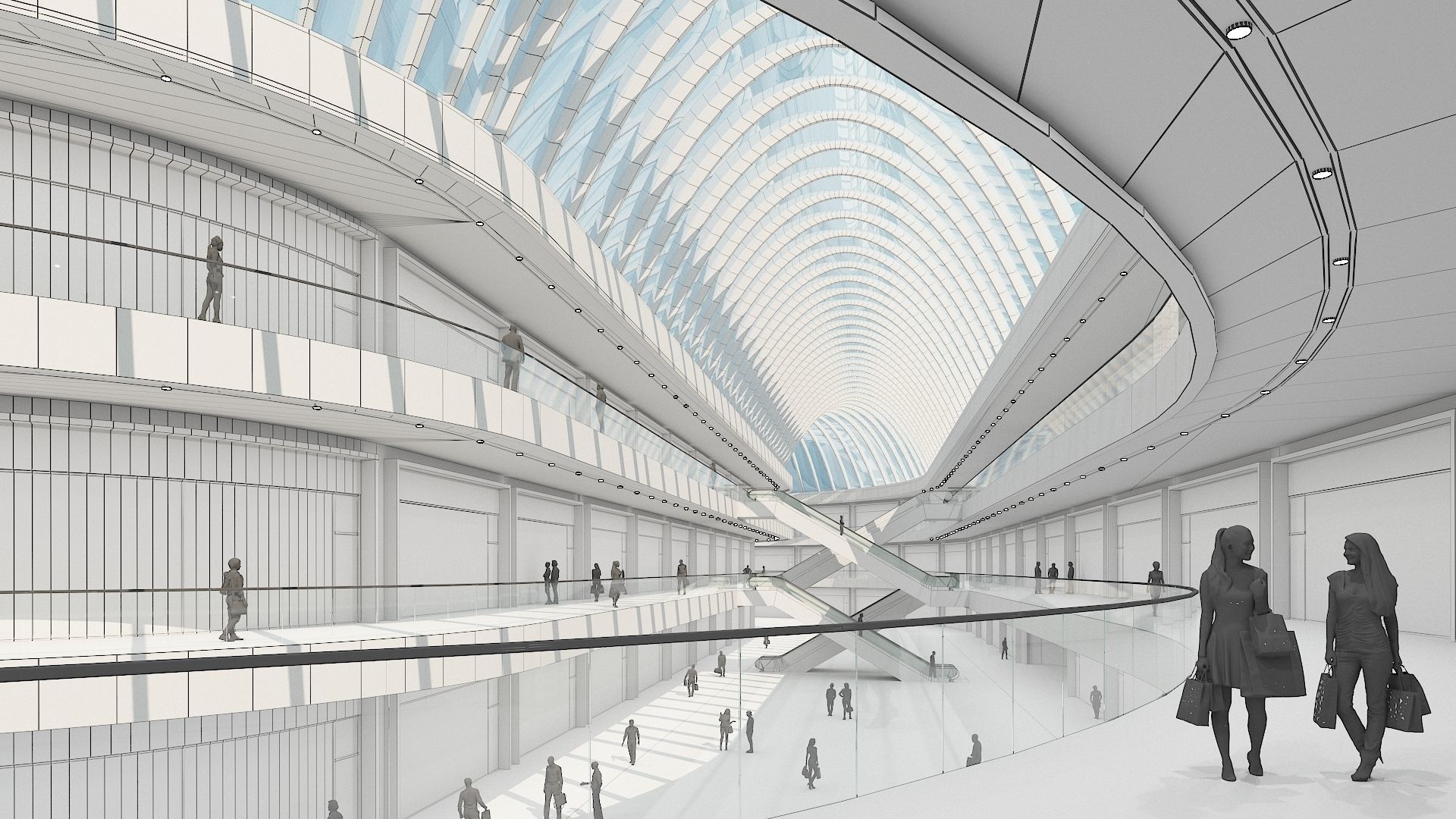 Shopping Centre 3 - Interior and Exterior 3D model | CGTrader