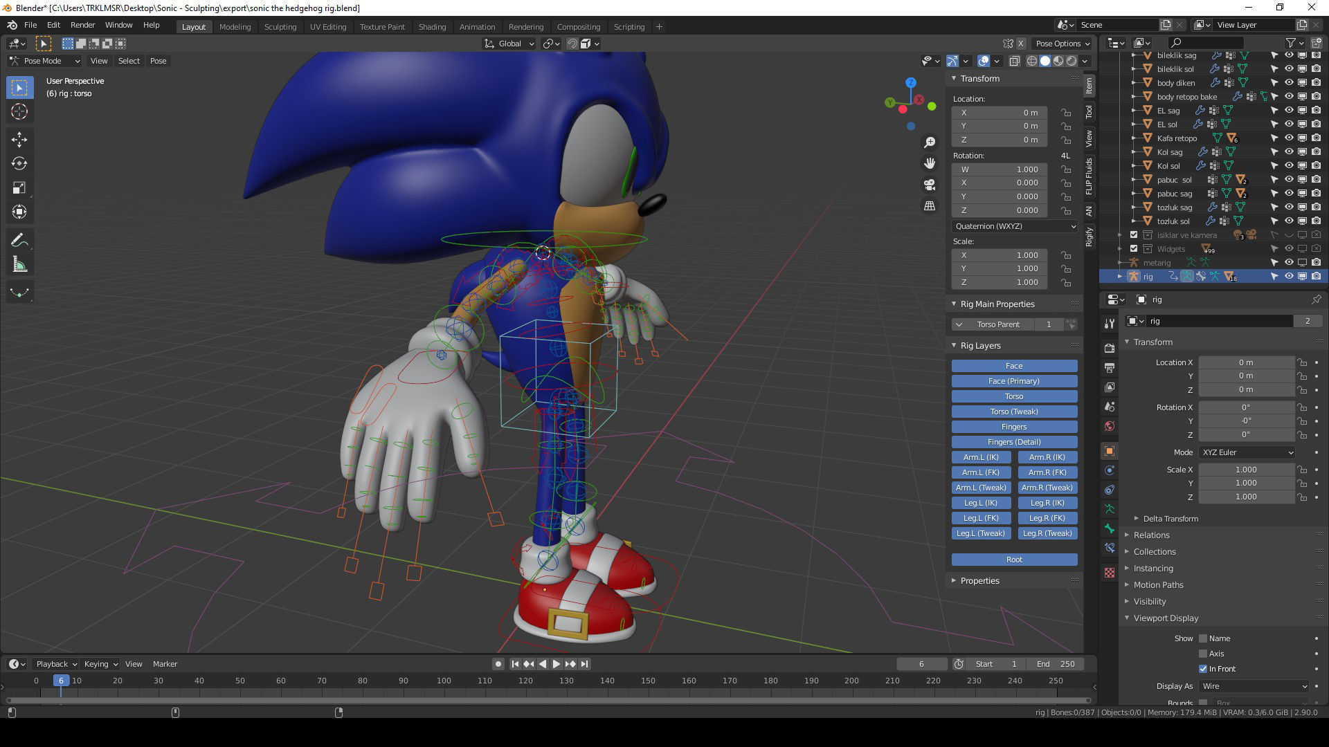 Sonic the Hedgehog 3D model rigged | CGTrader