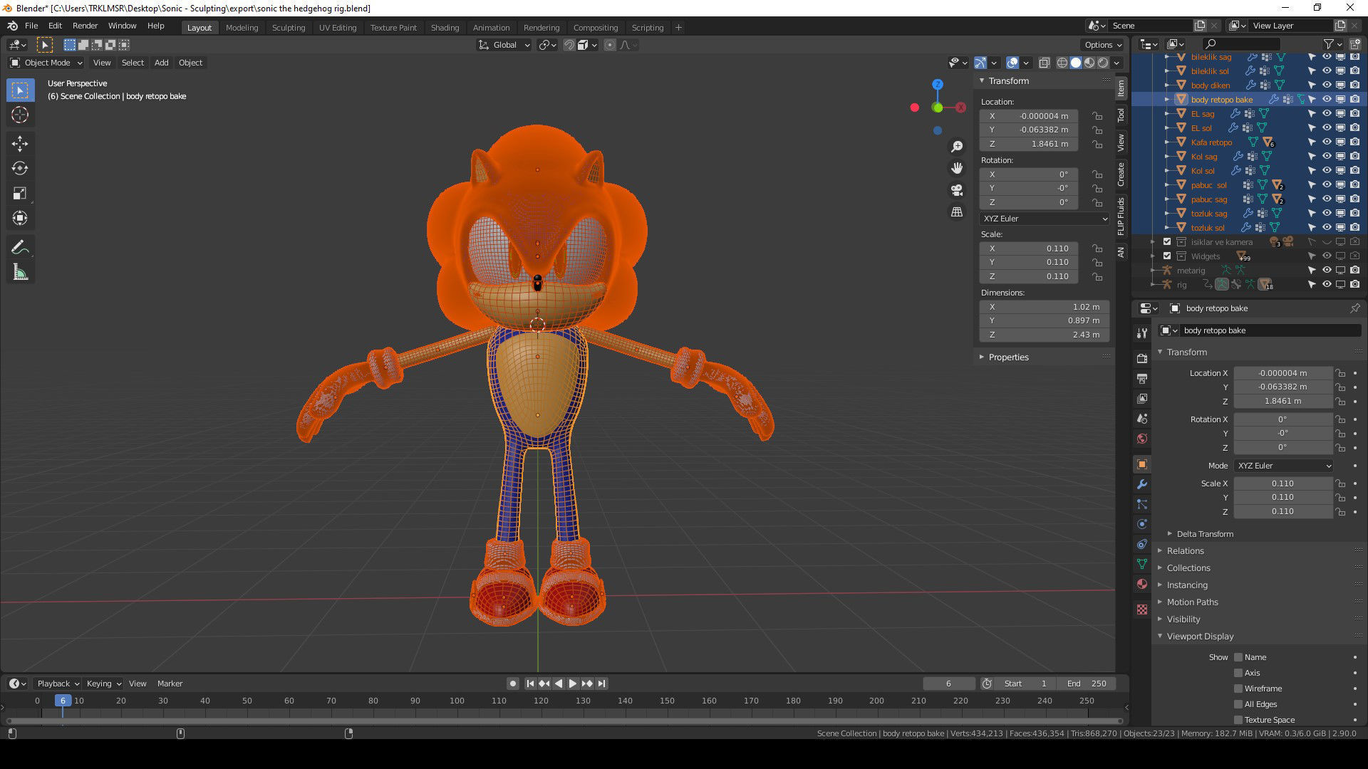 Sonic the Hedgehog 3D model rigged | CGTrader