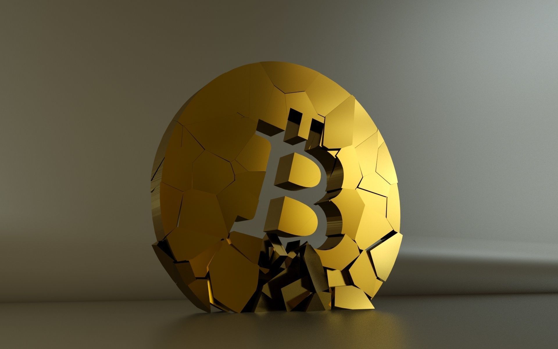 Broken bitcoin 3D model | CGTrader
