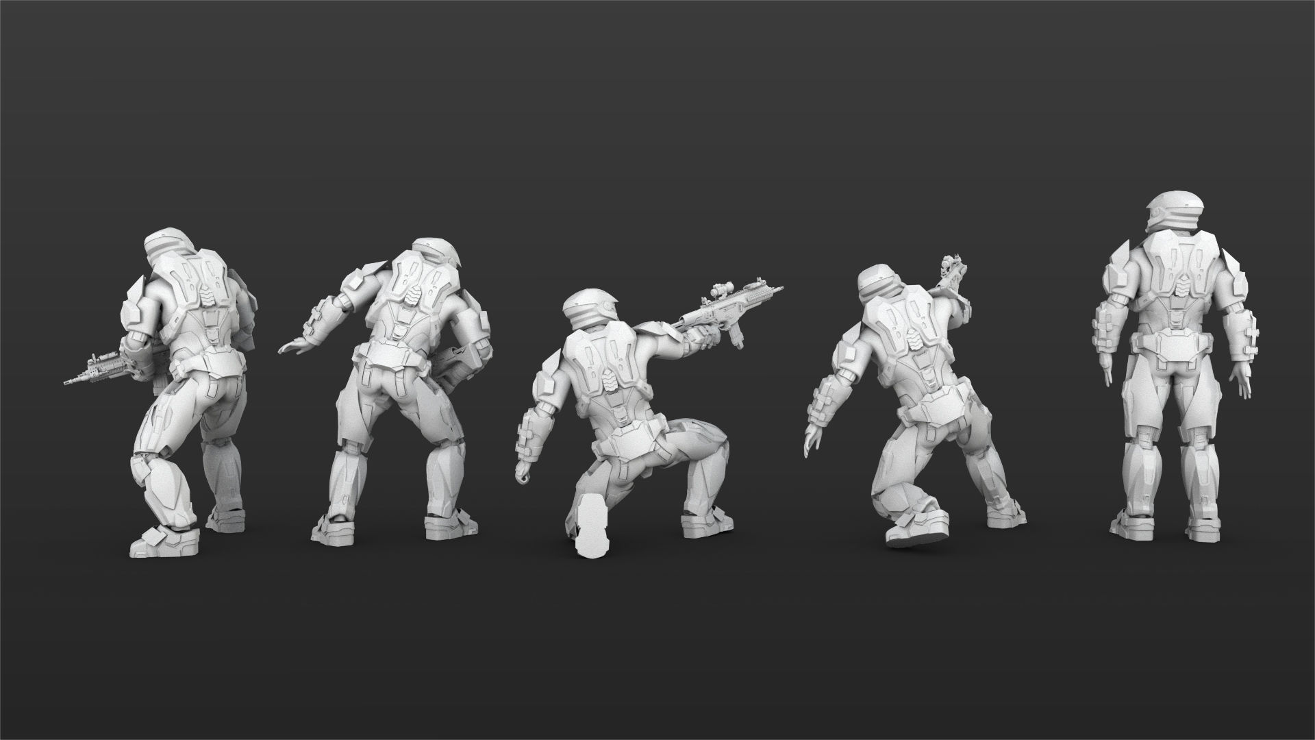 Halo Spartan IV Figure Set 01 3D model 3D printable | CGTrader