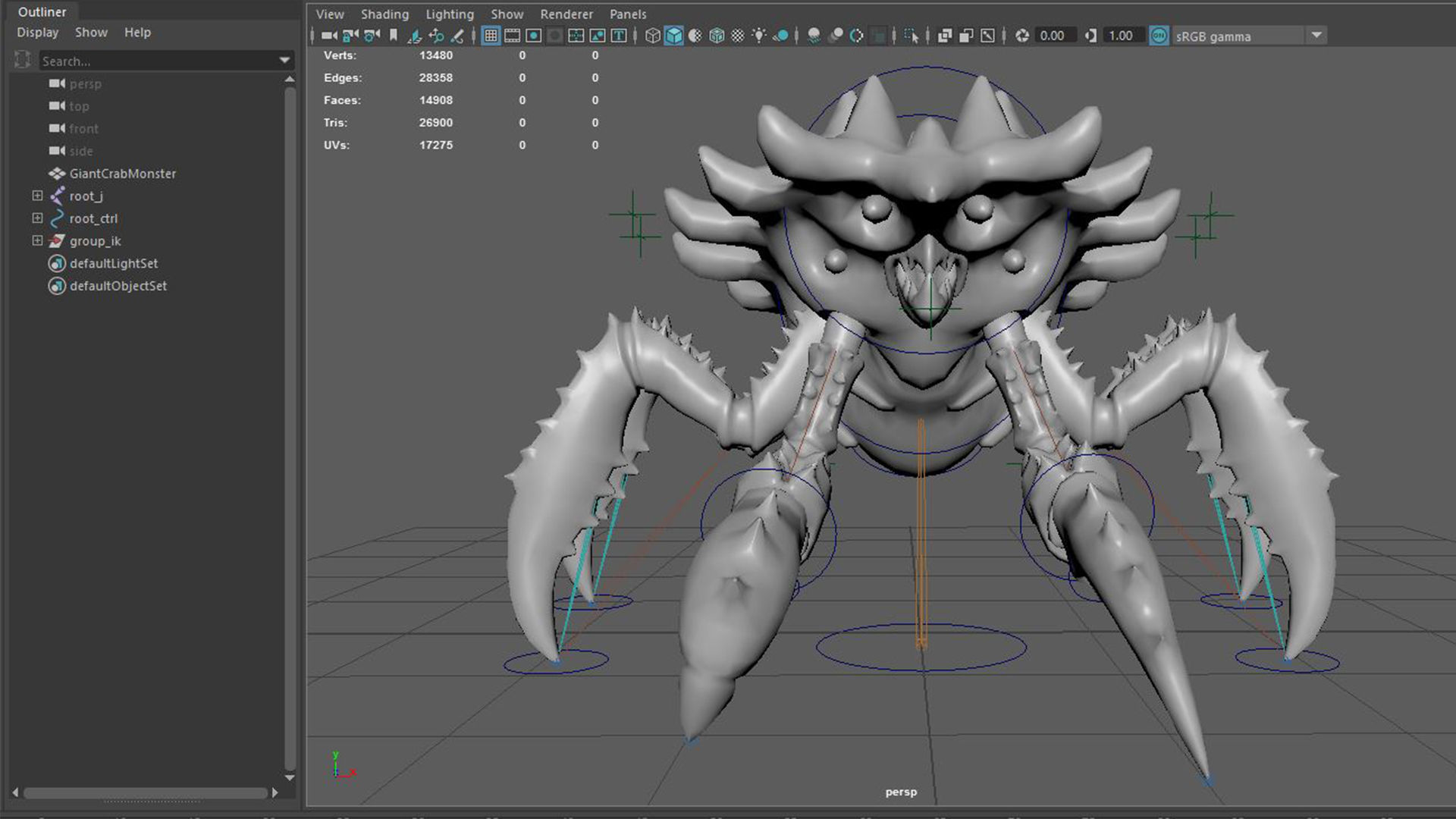 3D model Giant Crab Monster VR / AR / low-poly rigged animated | CGTrader