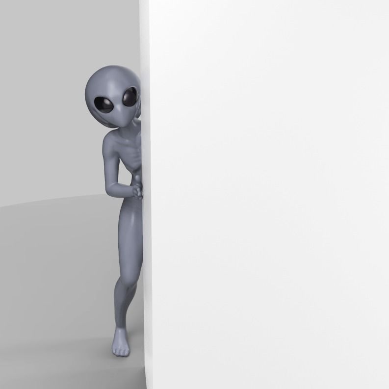 Alien Behind the Wall 3D model 3D printable | CGTrader