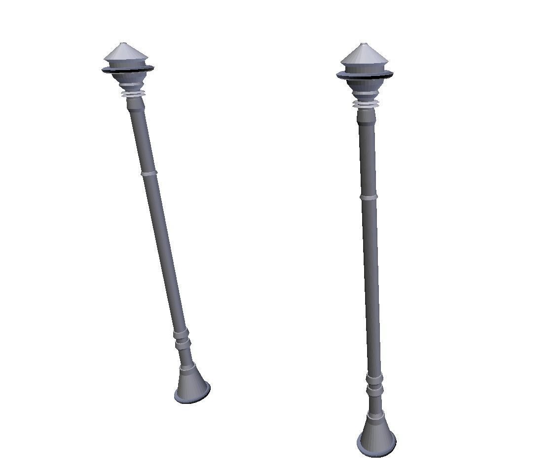 3D model Light pole simple street light off Basic black