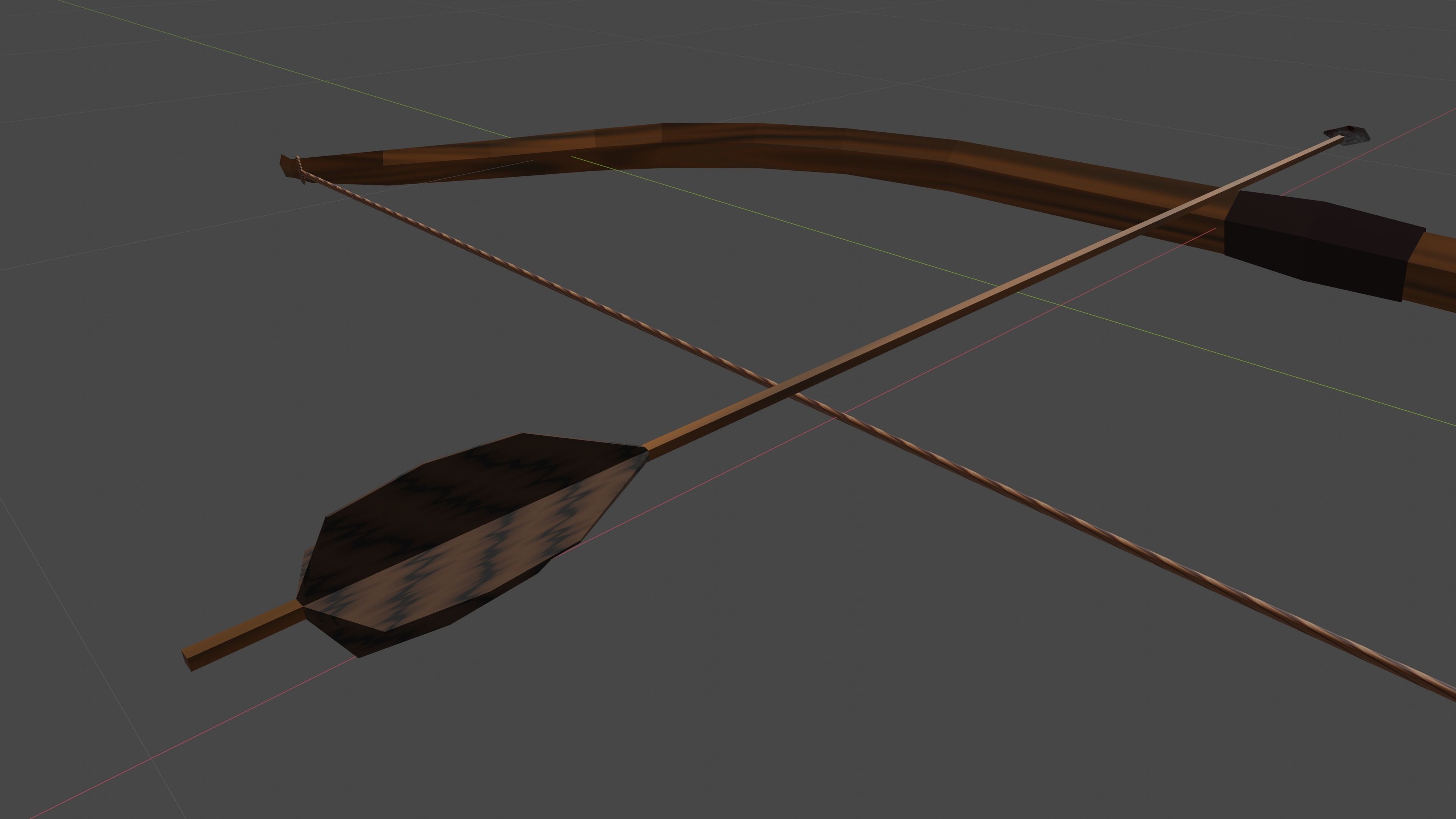 wooden bow and arrow free VR / AR / low-poly 3D model animated rigged ...