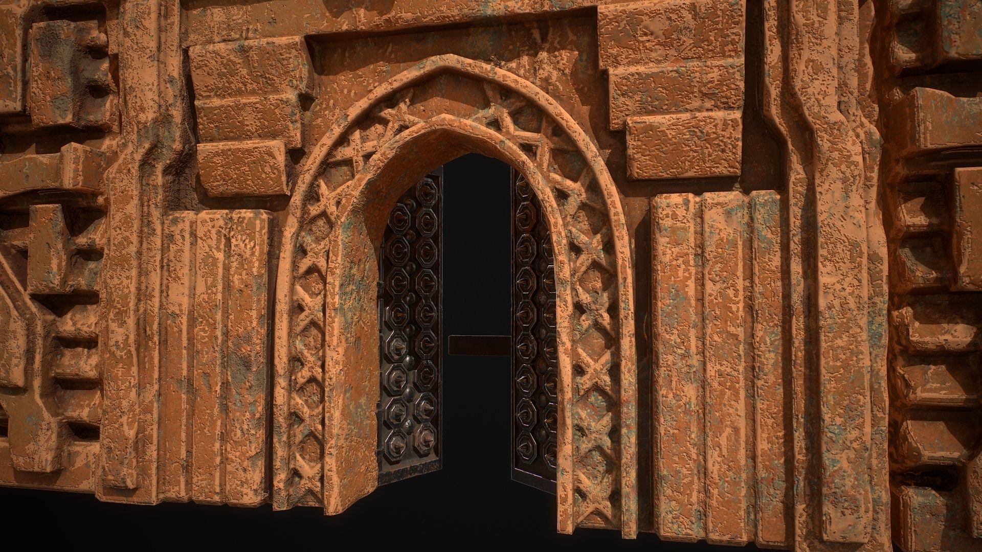3D model Fantasy castle gate and wall modular VR / AR / low-poly | CGTrader