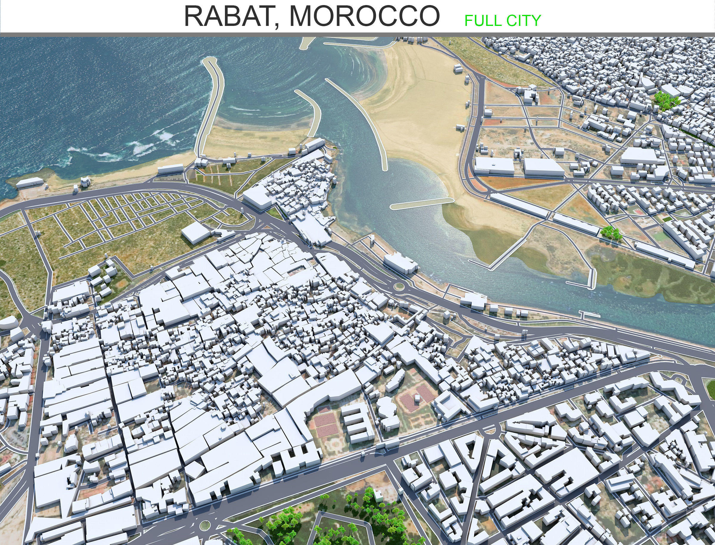 3D model Rabat City Morocco VR / AR / low-poly | CGTrader
