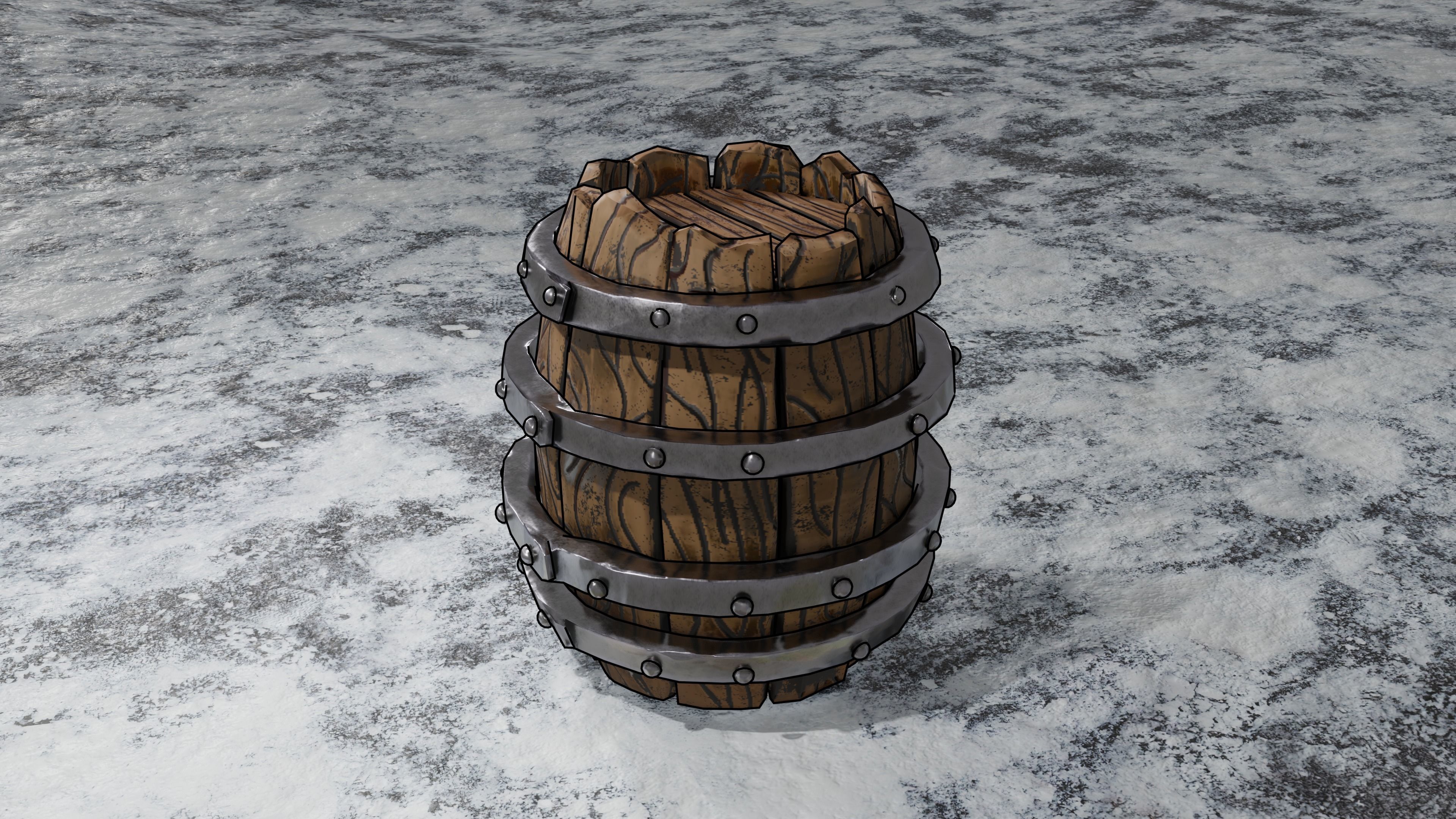 3D model Stylized Barrel VR / AR / low-poly | CGTrader