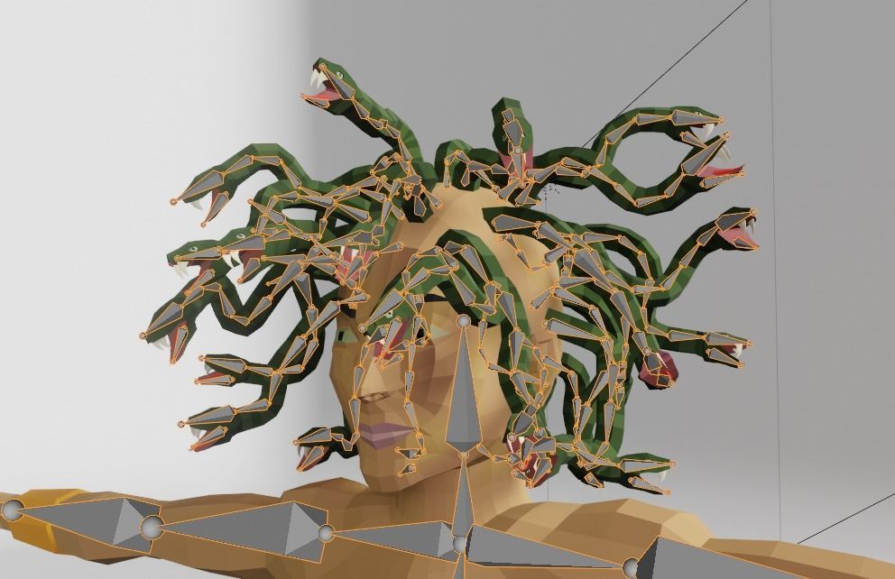 3D model low poly 3d medusa - rigged VR / AR / low-poly rigged | CGTrader