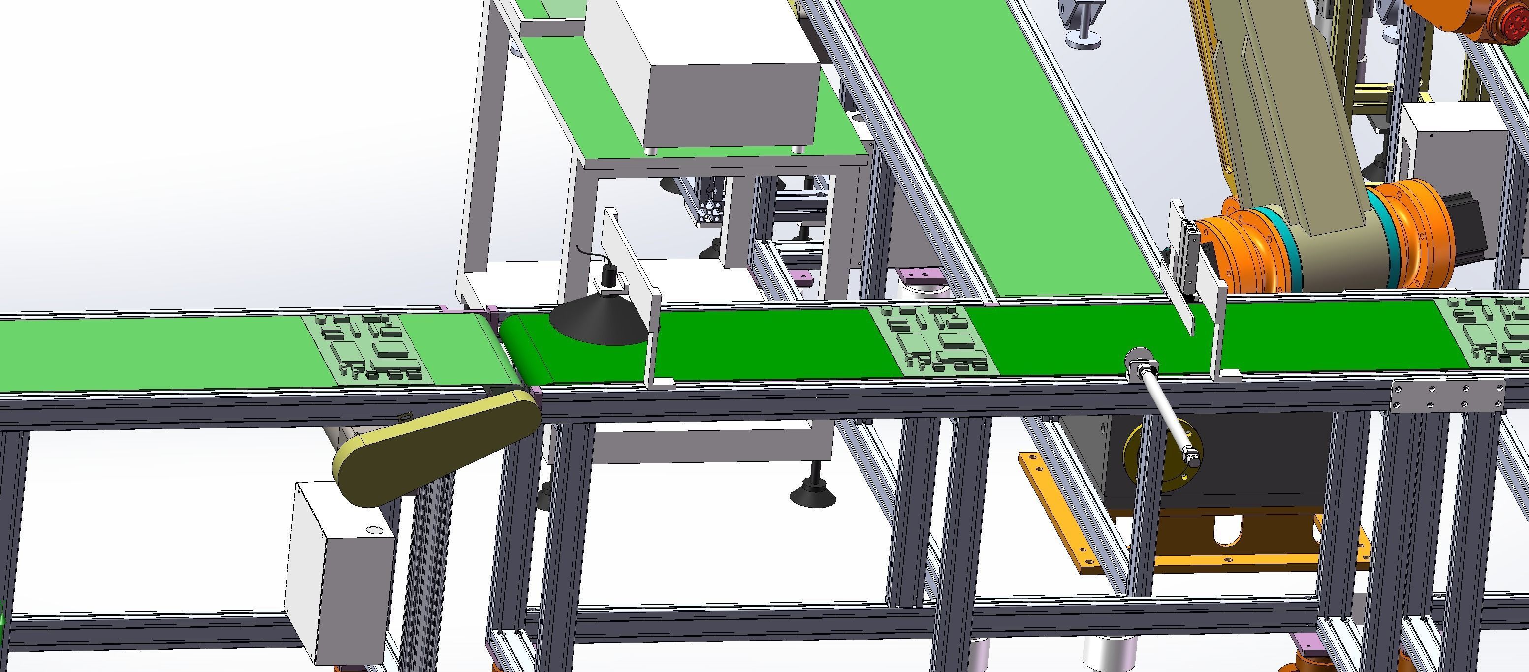 Pcb board loading package stacking conveyor line 3D model | CGTrader