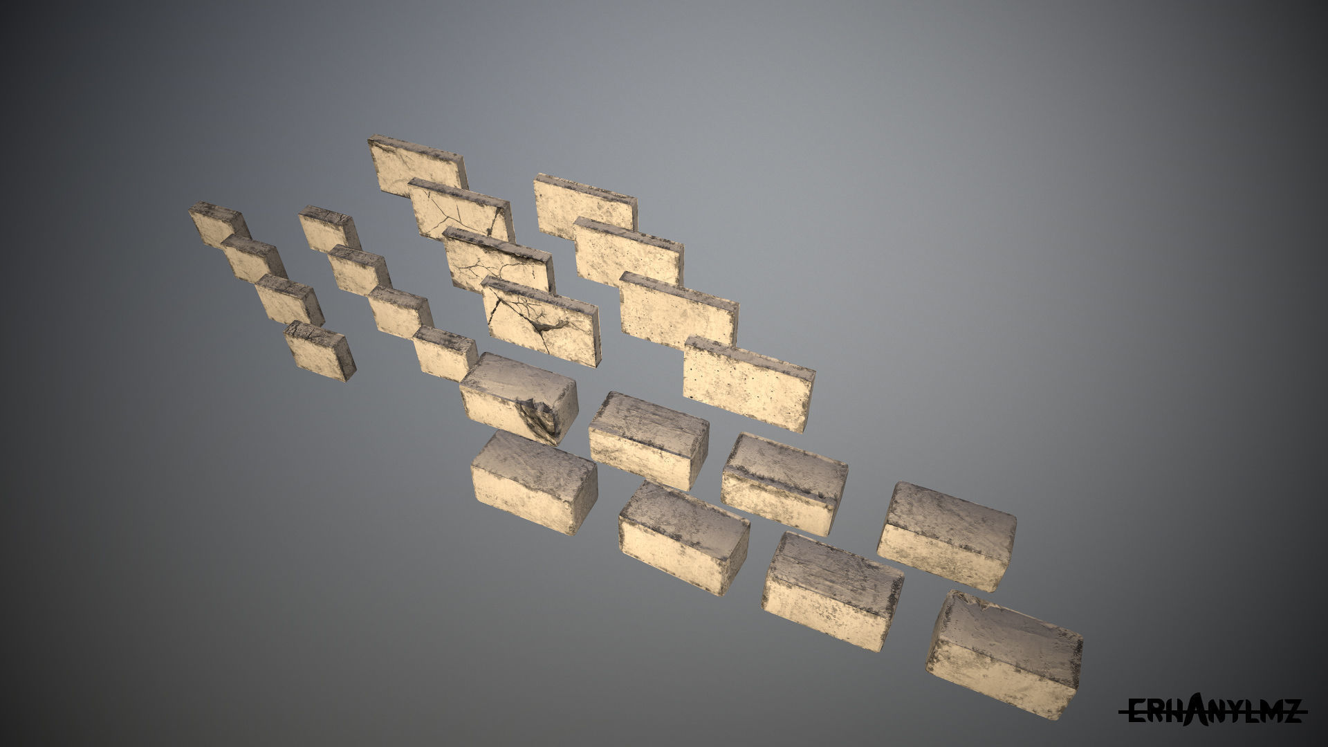 3D model BrickPack set of bricks VR / AR / low-poly | CGTrader