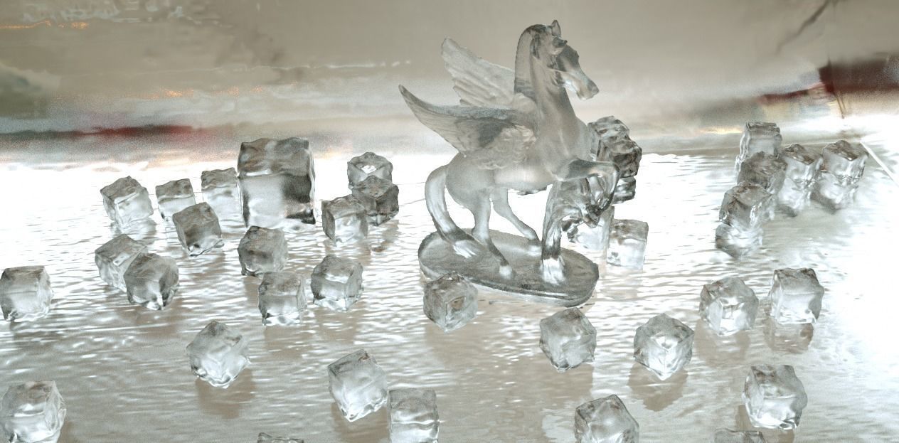 Ice Pegasus 3D model animated | CGTrader