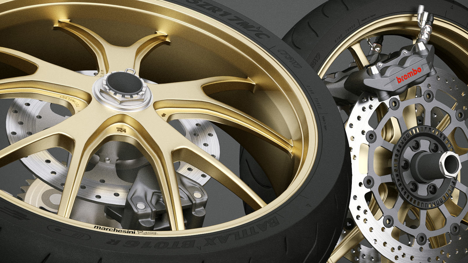 Motorcycle Wheels 3D model | CGTrader