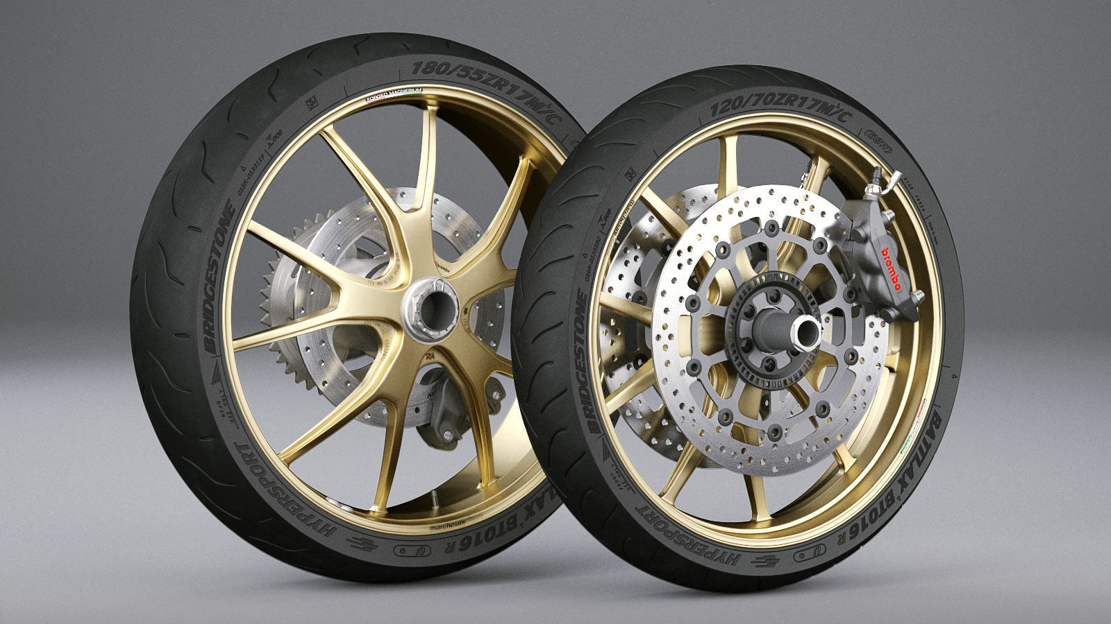 Motorcycle Wheels 3D model | CGTrader