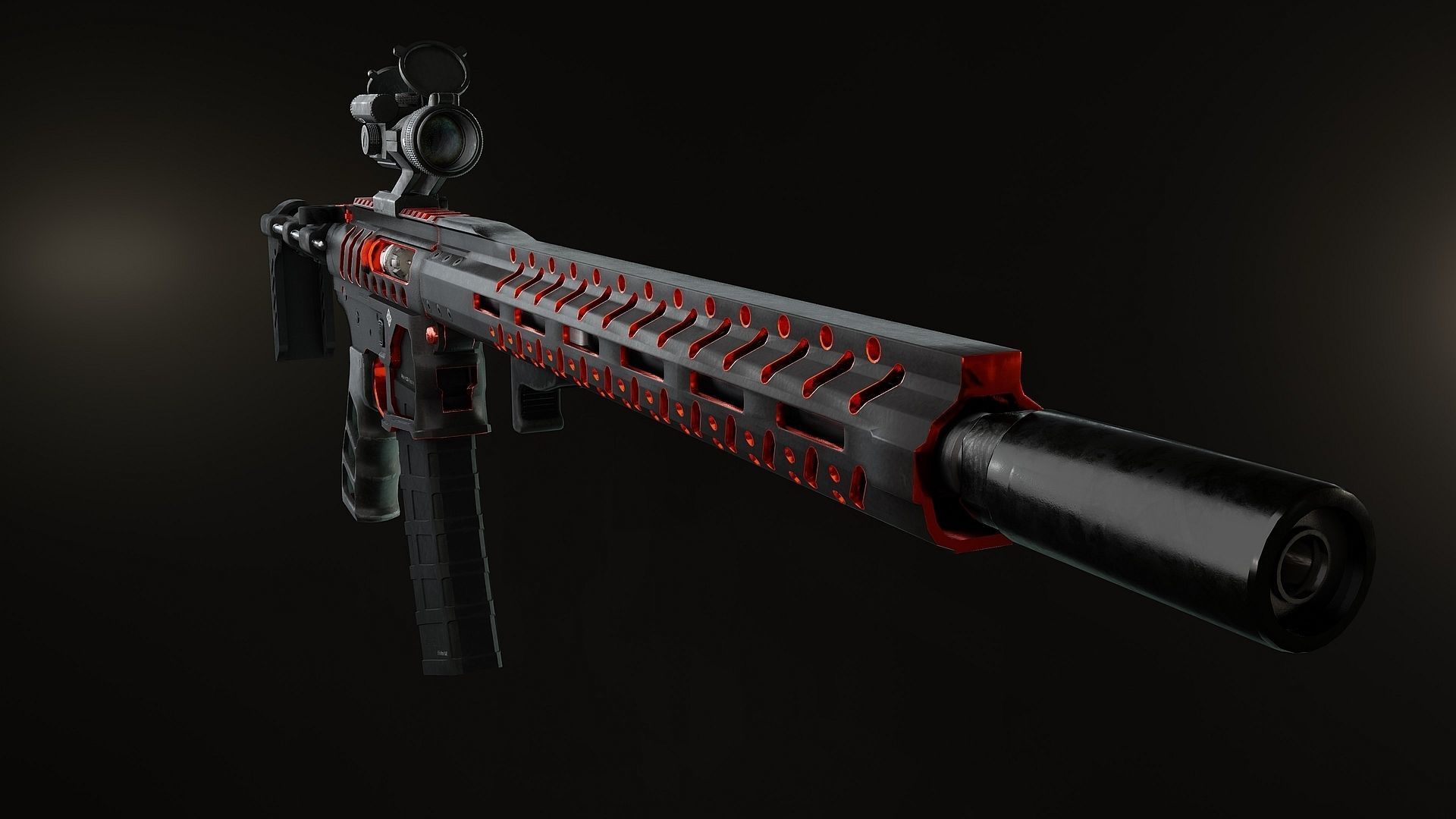 3D model Skeletonized AR15 Skelred VR / AR / low-poly | CGTrader