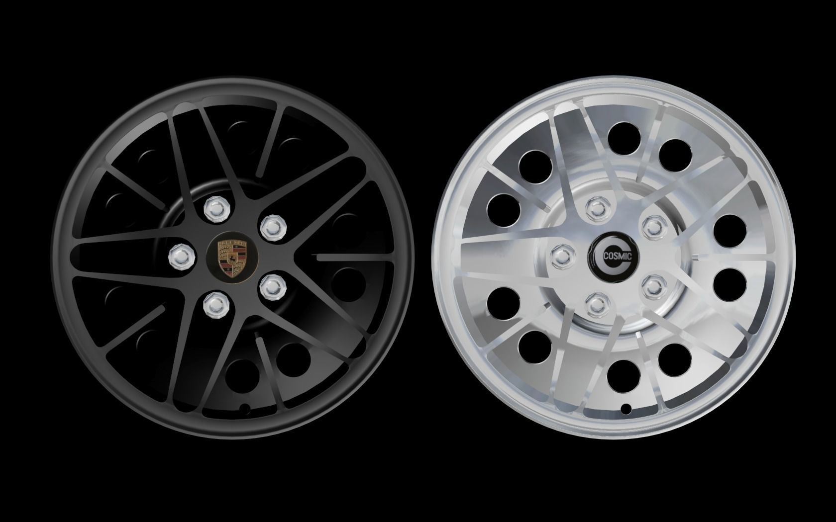 3D model True stylish Light-Alloy Porsche Cosmic rims VR / AR / low ...