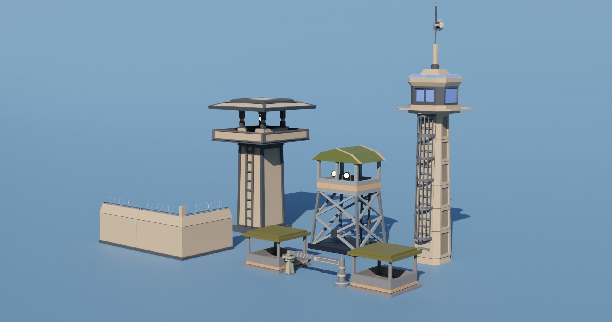 3D model Desert military base VR / AR / low-poly | CGTrader