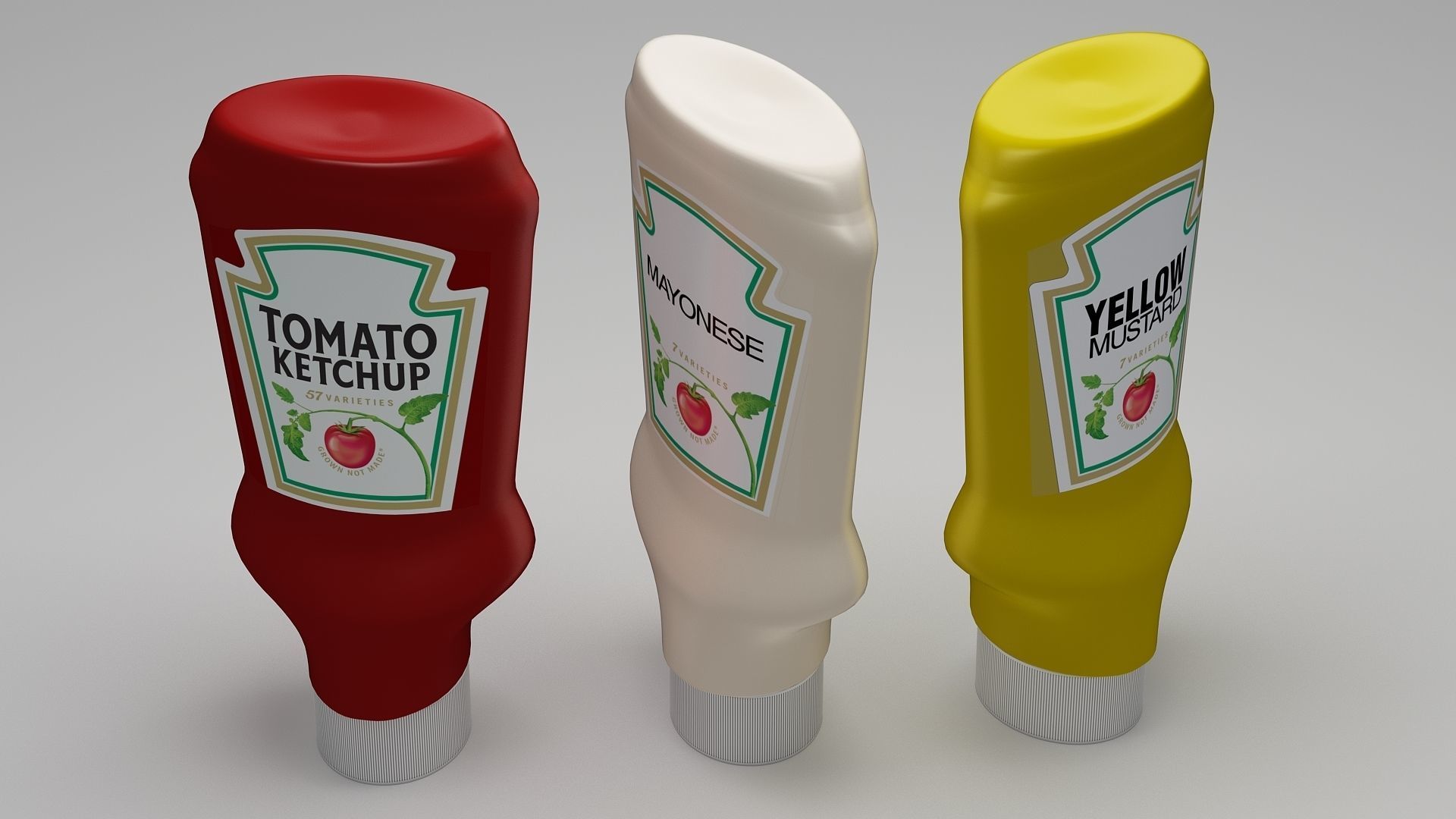 Ketchup-Mayo-Mustard Bottle 3D model | CGTrader