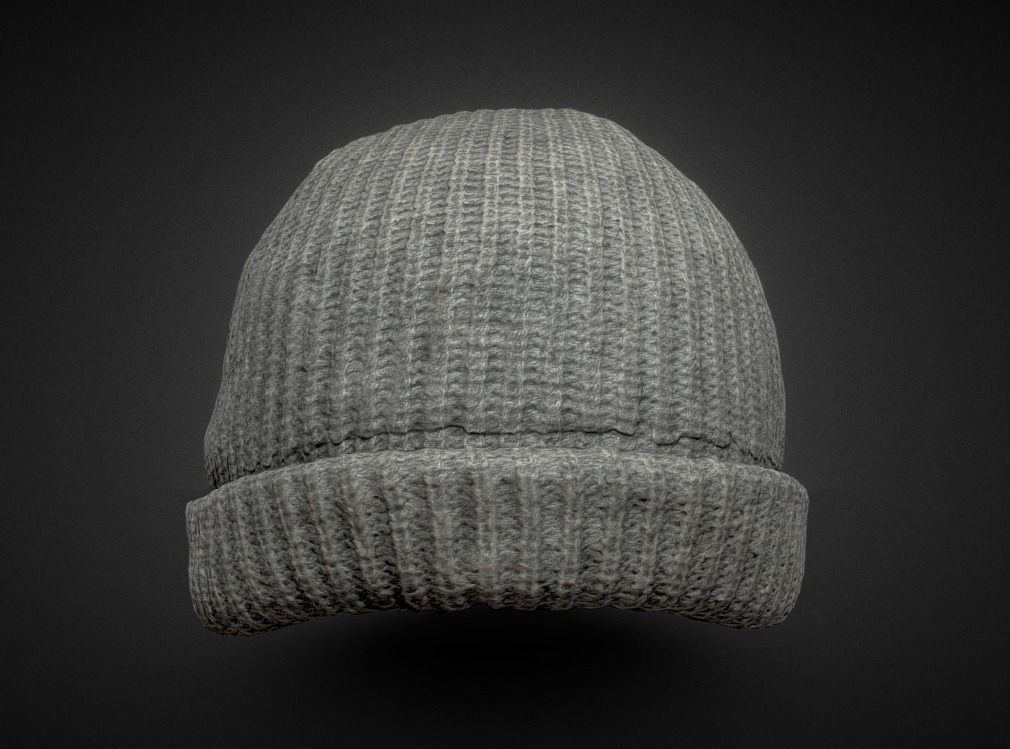 3D model grey wool cap VR / AR / low-poly | CGTrader
