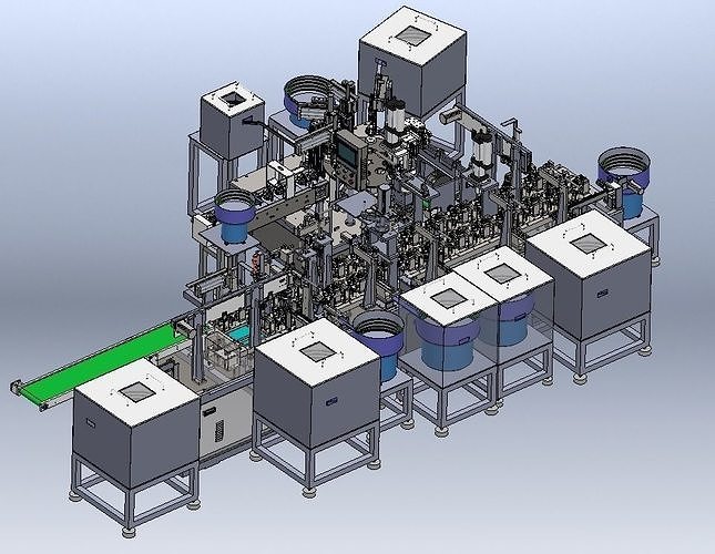 Motor automatic assembly production line 3D model | CGTrader