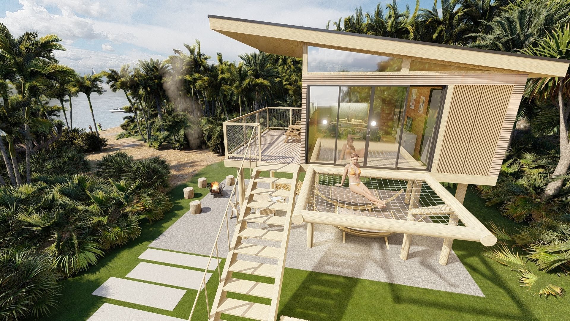 3D model beach hut 3d model VR / AR / low-poly | CGTrader