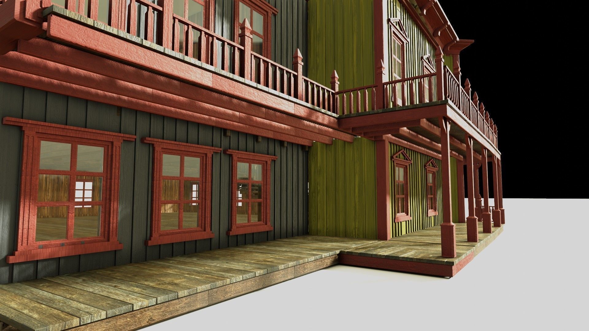 american wildwest cowboy saloon town building 3D model | CGTrader