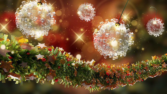 3D model CovidBalls - Christmas Ball with hook set VR / AR / low-poly ...