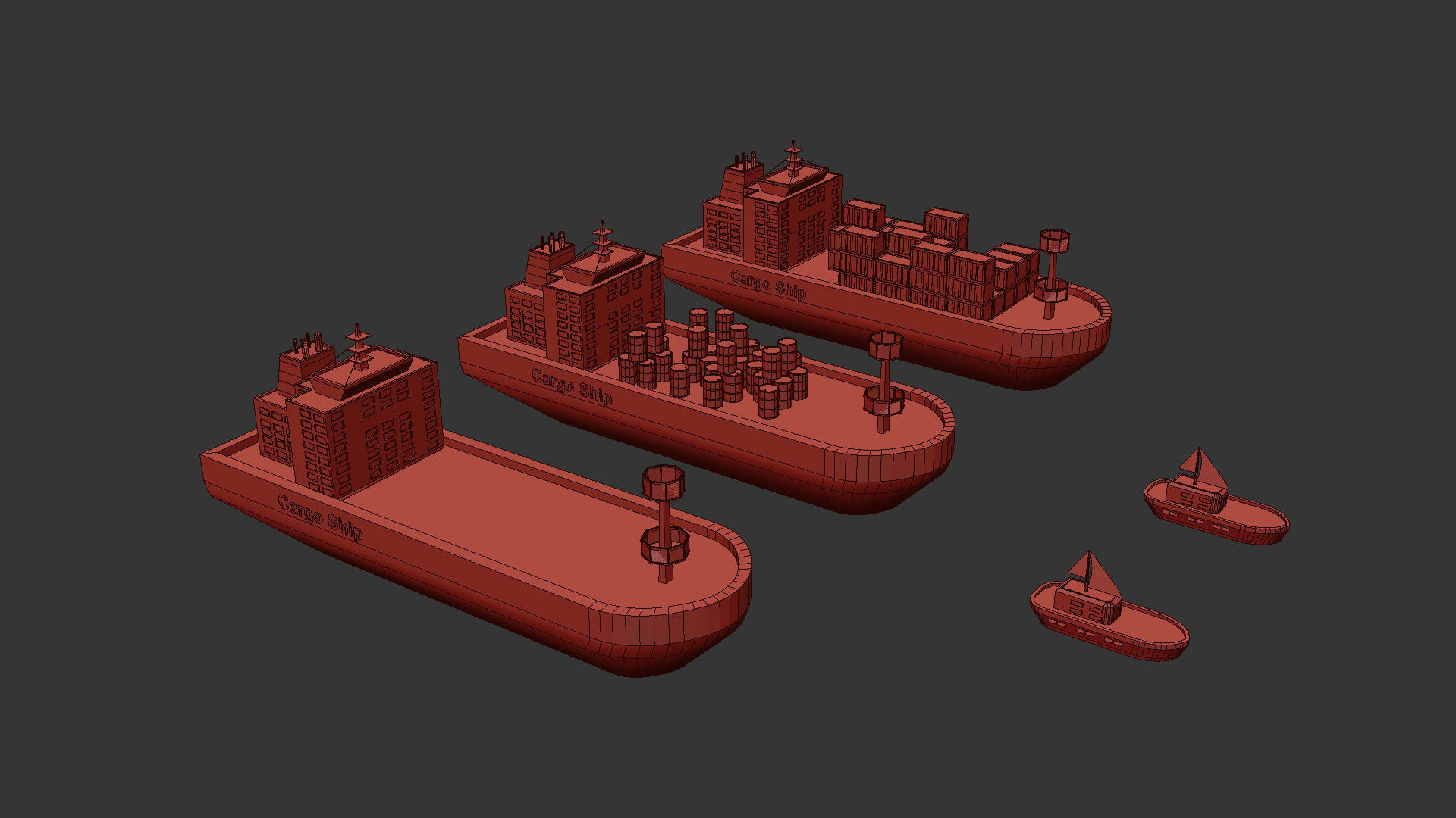 3D model Cartoon Low Poly Port Package VR / AR / low-poly | CGTrader