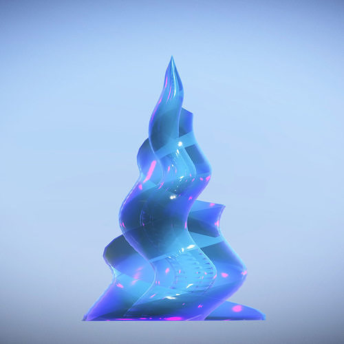 Spiral Pyramid Blue Glass 3D model | CGTrader
