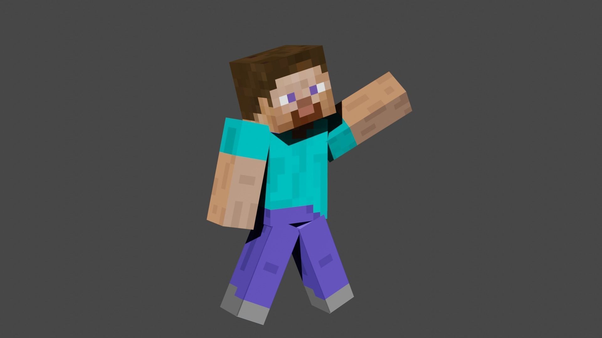 Minecraft steve low-poly rigged free VR / AR / low-poly 3D model rigged ...
