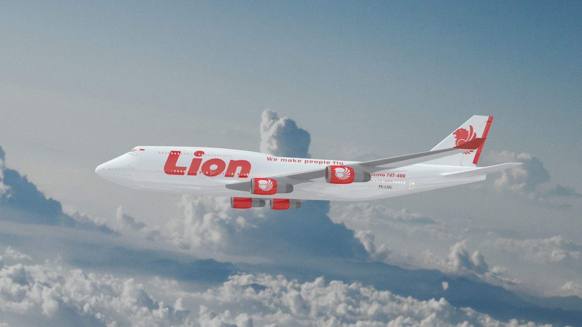 3D Boeing 747-400 Lion Air 3D model | CGTrader